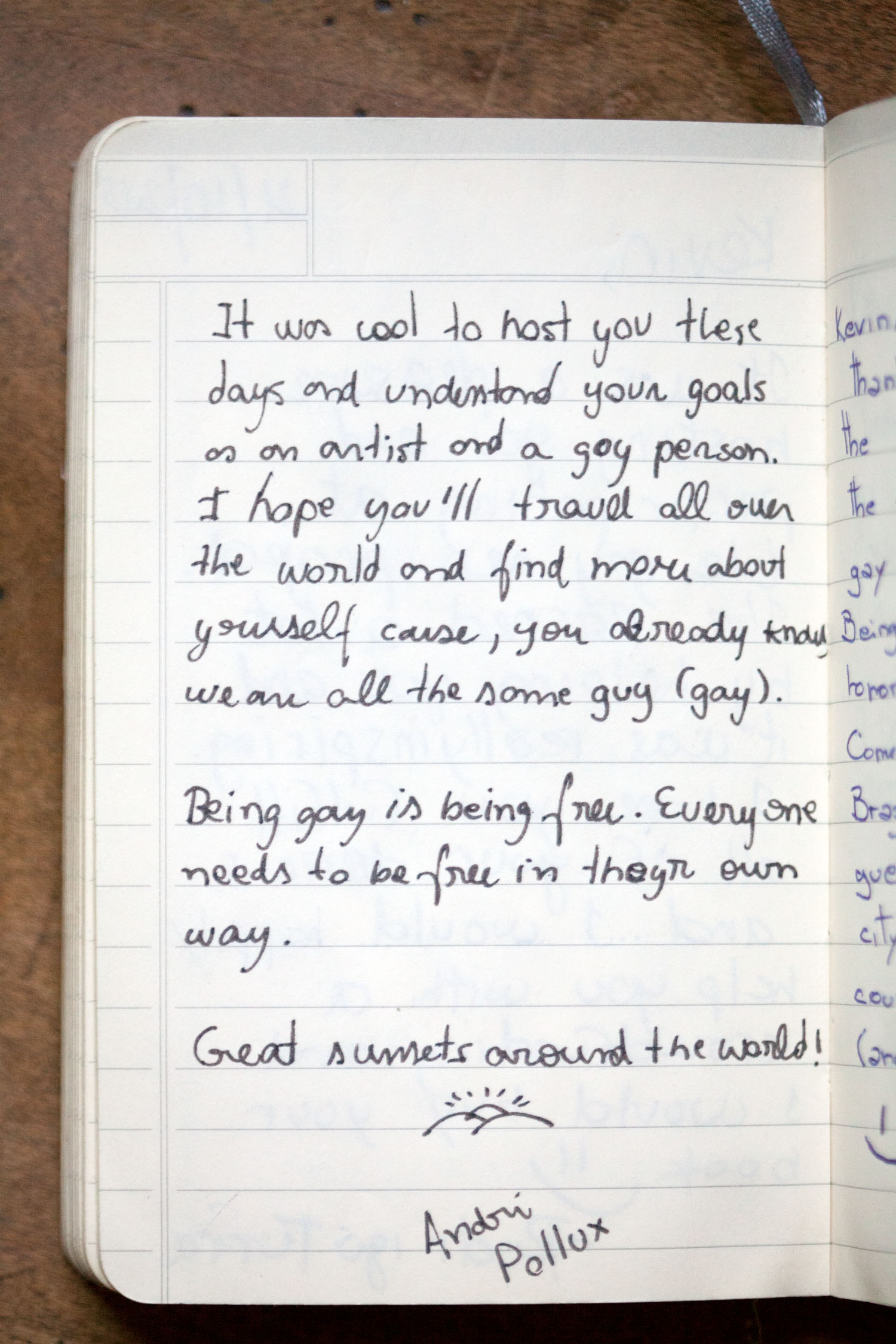 Personal Notes. | THE GAY MEN PROJECT